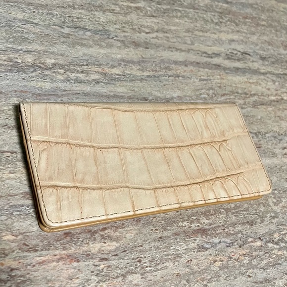 Brahmin | Bags | Brahmin Snap On Tan Leather Wallet | Poshmark